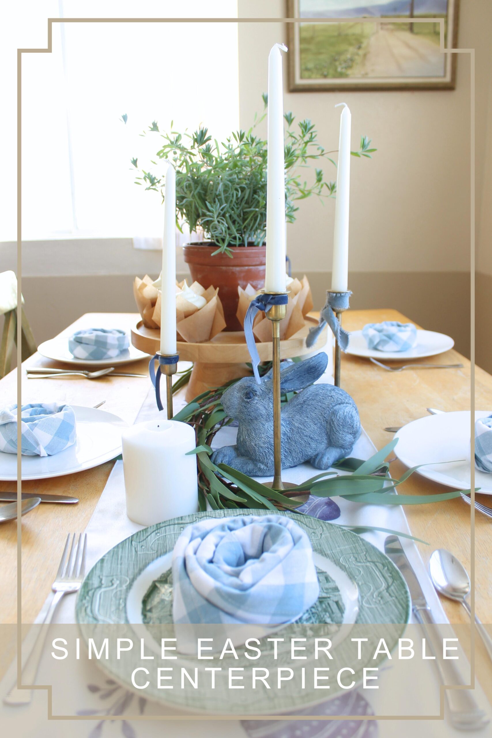 Simple Easter and Spring Table Centerpiece - The Fairview Farmhouse
